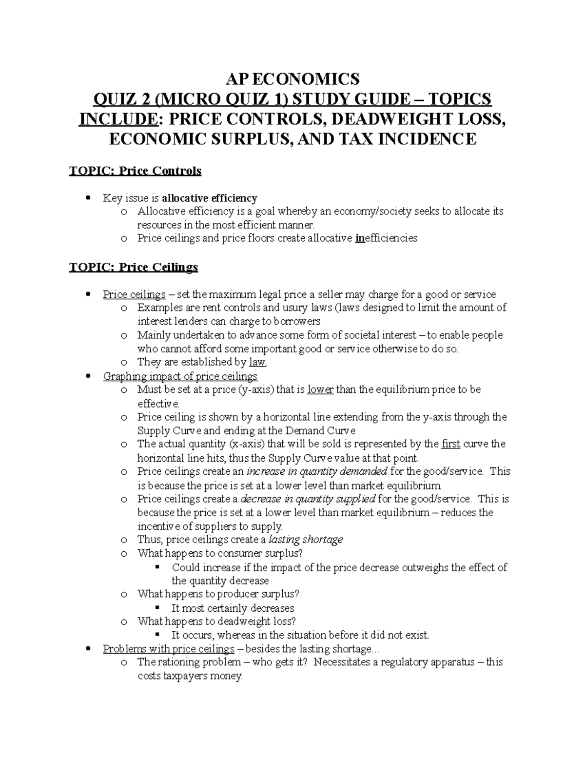 22 Quiz 2 Review - Micro Quiz 1 - AP ECONOMICS QUIZ 2 (MICRO QUIZ 1 ...