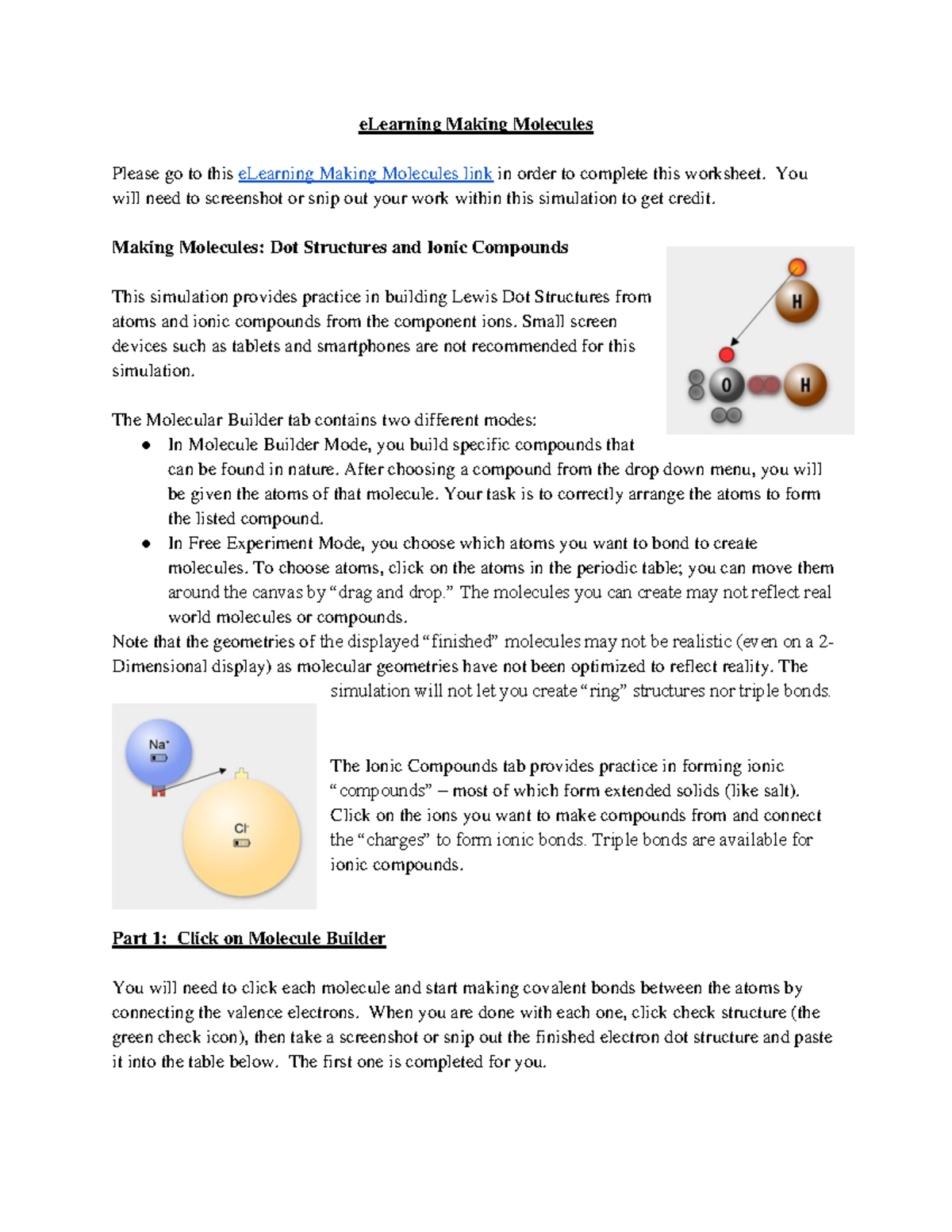 E Learning+Making+Molecules - eLearning Making Molecules Please go to ...