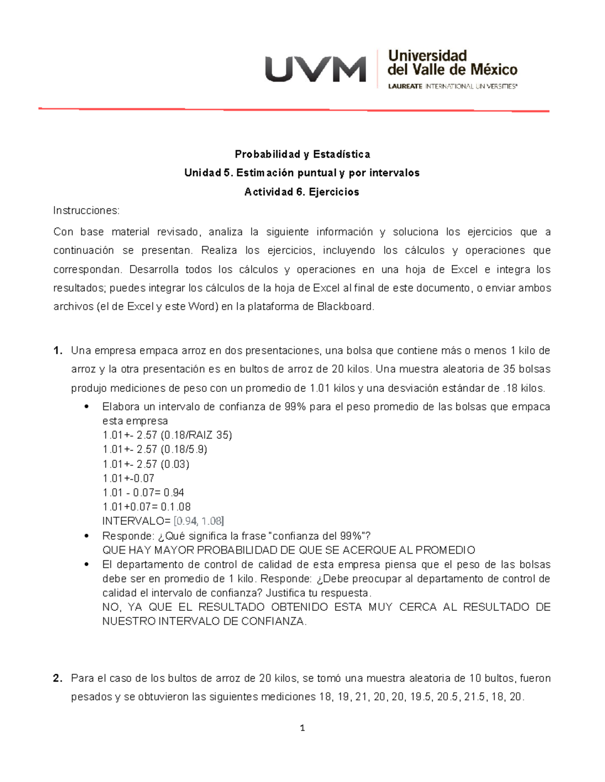 Probabilidad y estadistica - Probabilidad y Estadística Unidad 5. Estimación puntual y por - Studocu