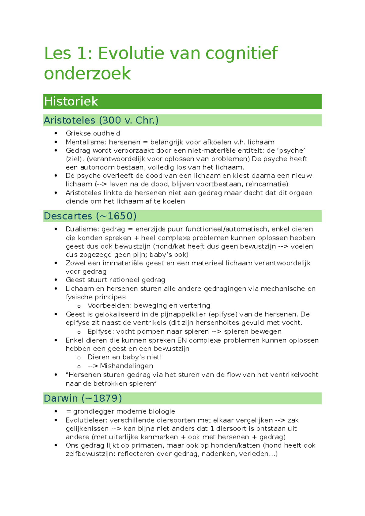 Les 1: Evolutie van cognitief onderzoek - Les 1: Evolutie van cognitief ...