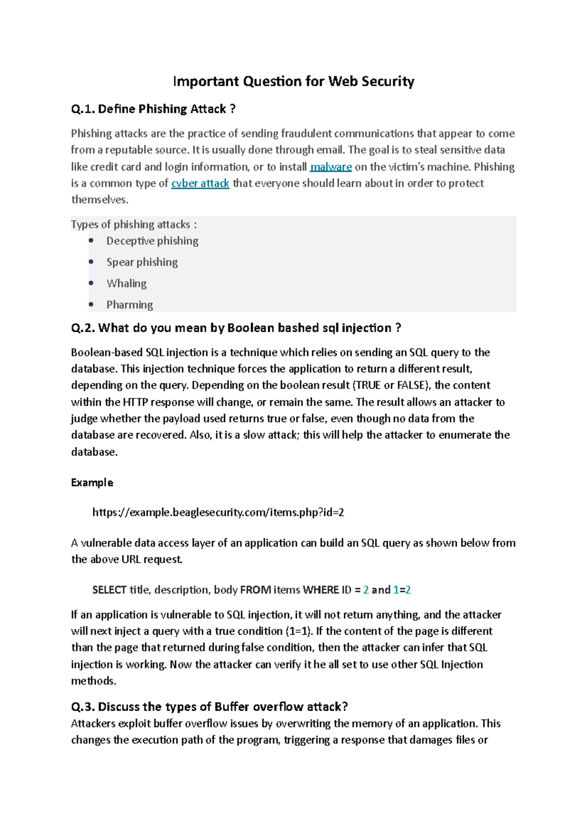 Important Question for Web Security - Define Phishing Attack? Phishing ...