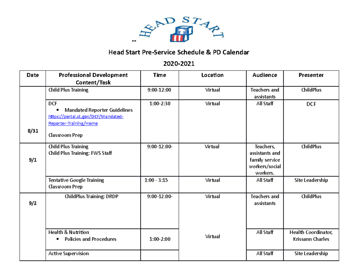 Head Start Pre-Service Schedule 2020-2021 final august 24 (005) - Head ...