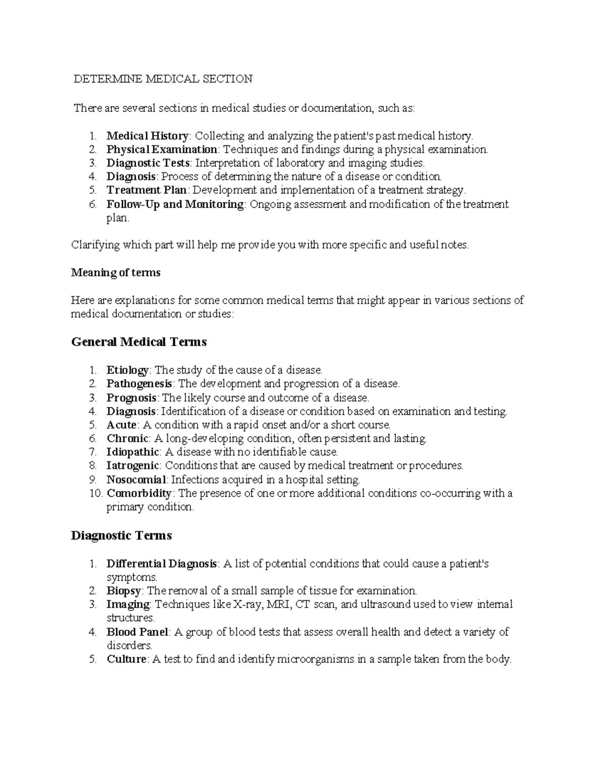 Archival Notes - HHJJJ - DETERMINE MEDICAL SECTION There are several ...