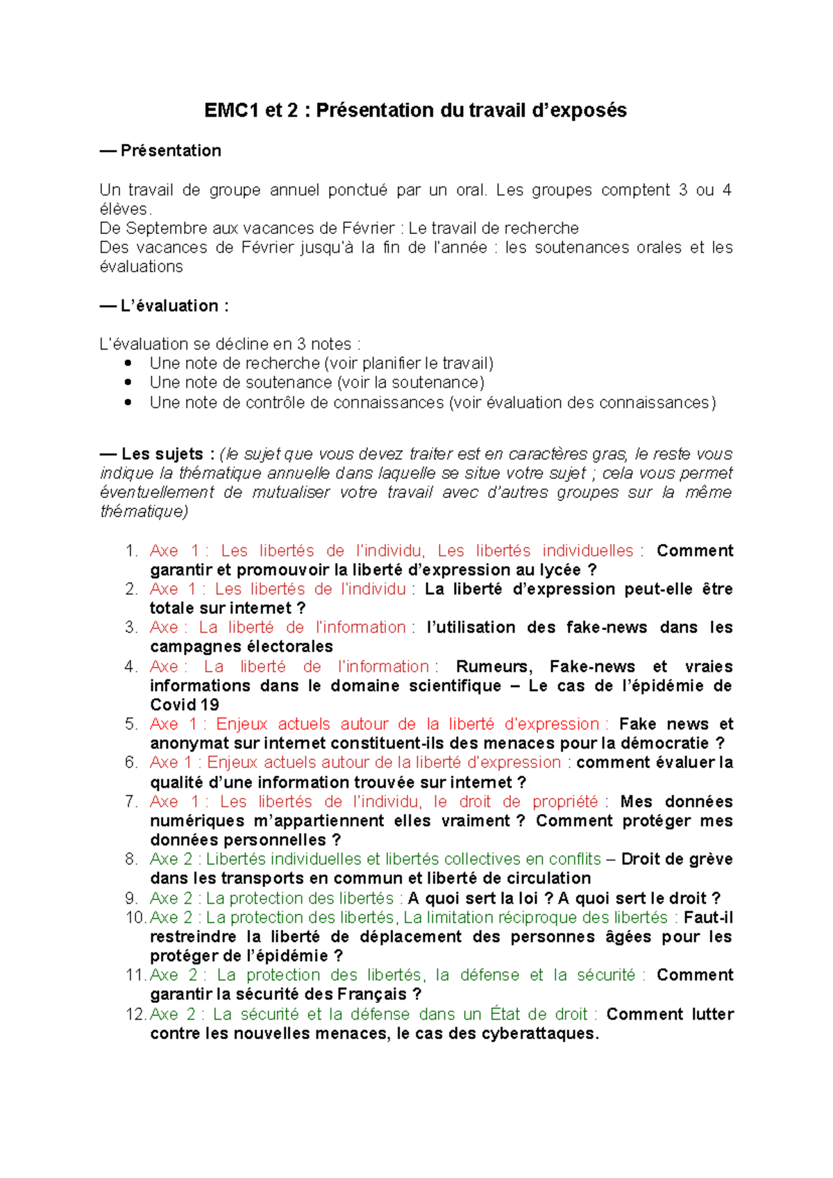 Présentation EMC - voici un document présentant les différents axes de ...