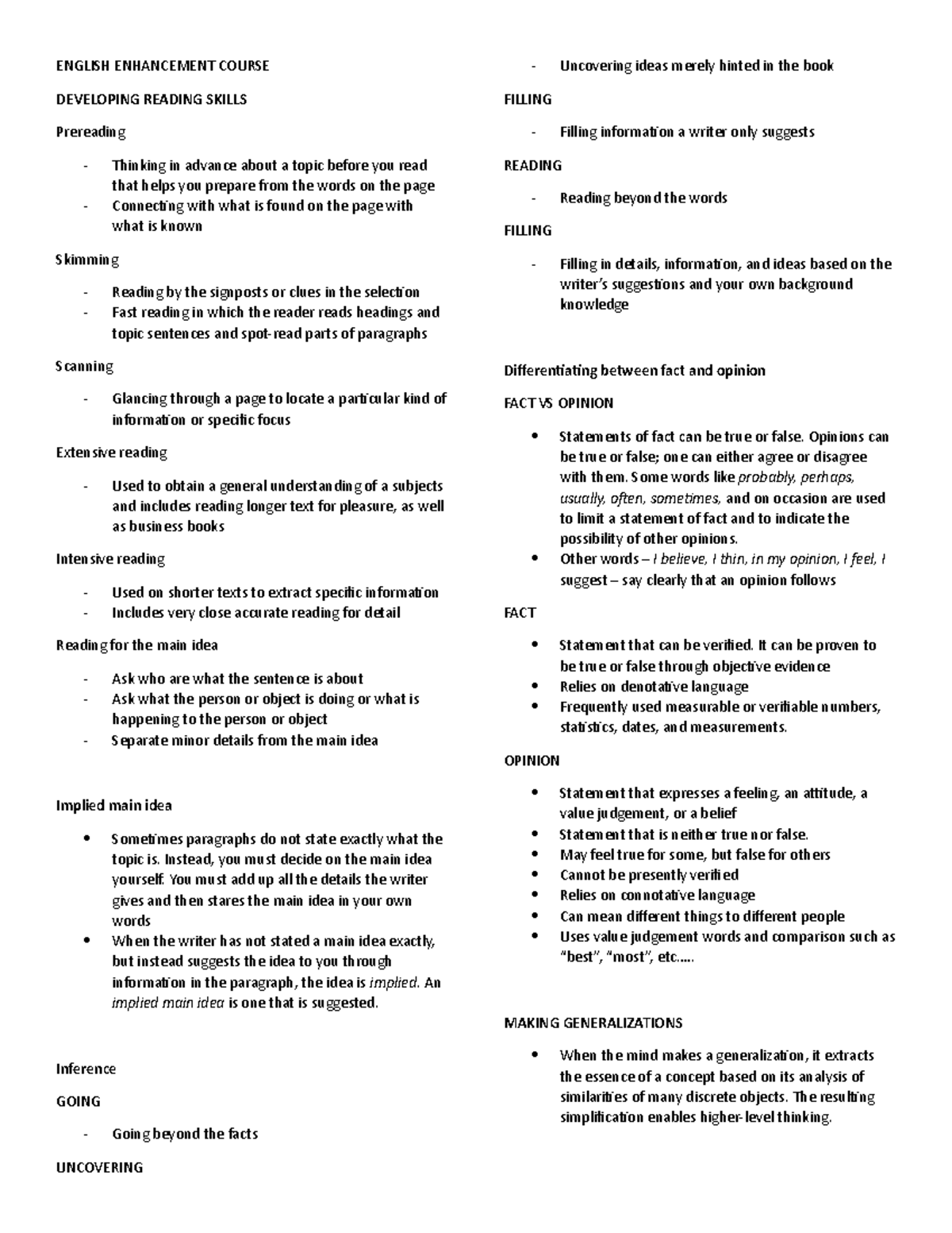 English Enhancement Course - ENGLISH ENHANCEMENT COURSE DEVELOPING ...