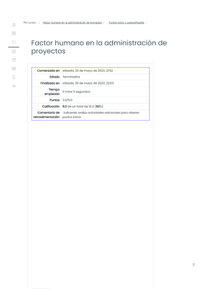Modalidad de exámenes Semana 6 Revisión del intento factor humano - Factor humano en la - Studocu