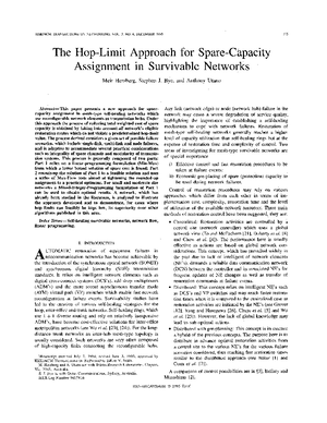 An Optimal Spare Capacity Assignment Model for Survivable networks - An zyxwvuOptimal Spare ...
