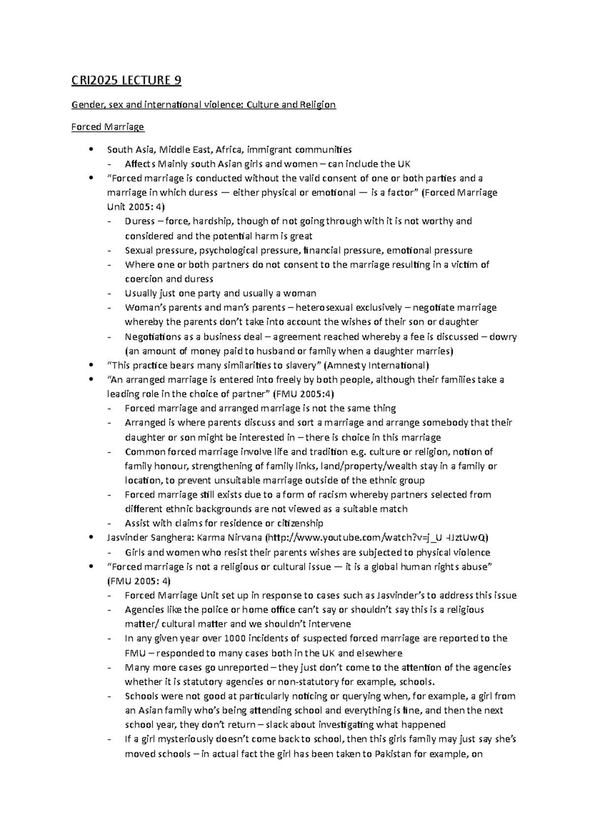 CRI2025 Lecture 9 - Dr Clare Kinsella - CRI2025 - EdgeHill - Studocu