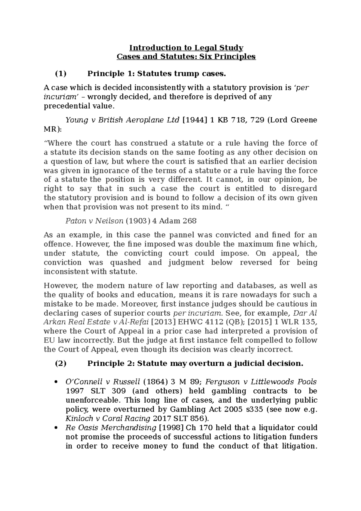 ILS 2022-23 - Cases and Statutes Handout - Introduction to Legal Study ...