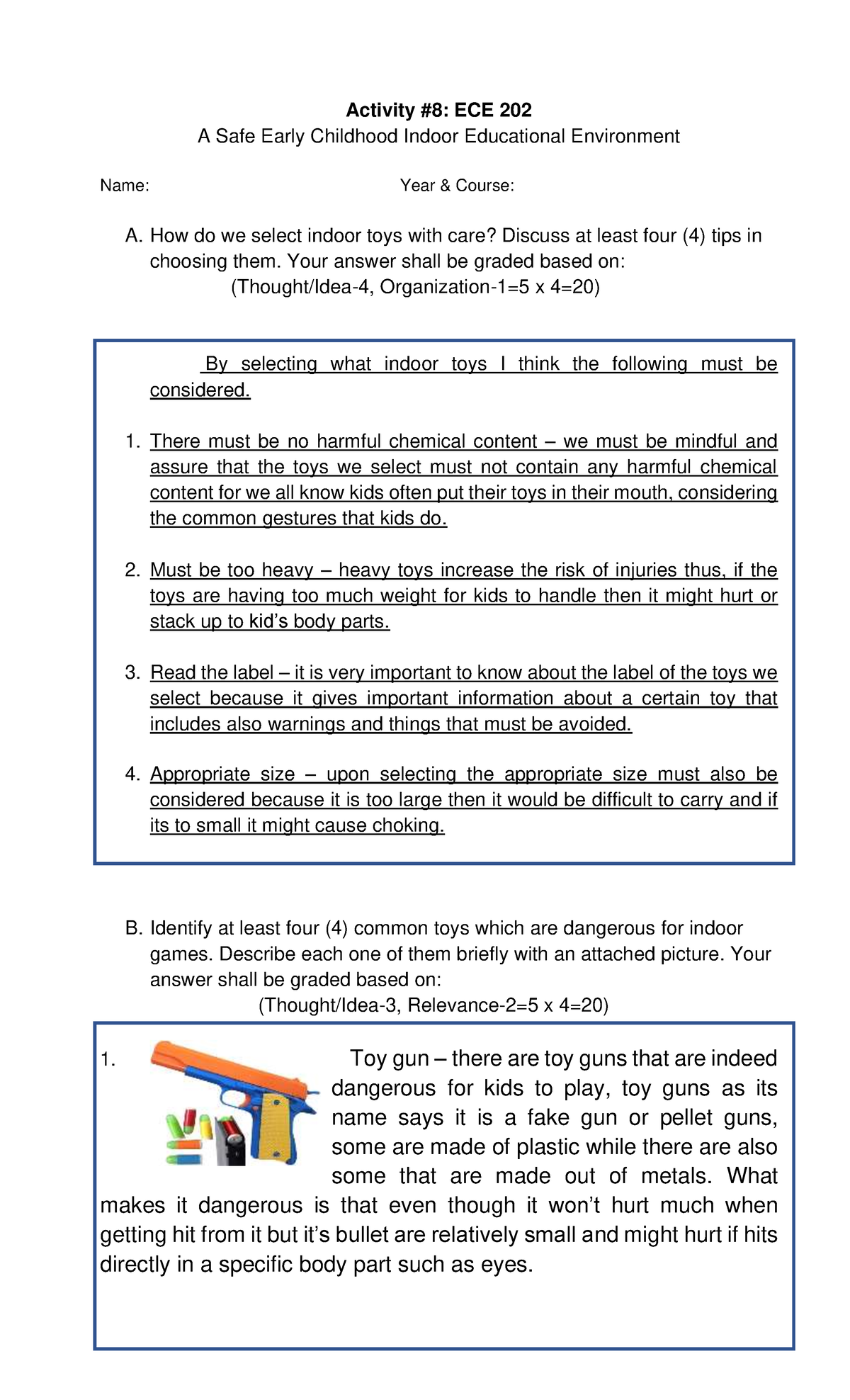 Activity 8 A Safe Early Childhood Indoor Educational Environment ...