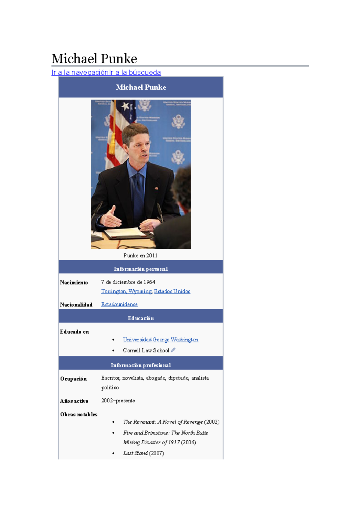 Michael Punke - resumen - Michael Punke Ir a la navegaciónIr a la ...