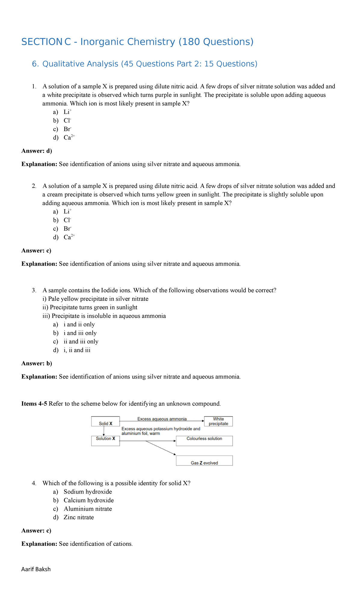 Chemistry C6 Part 2 - ABaksh - SECTION C - Inorganic Chemistry (180 ...