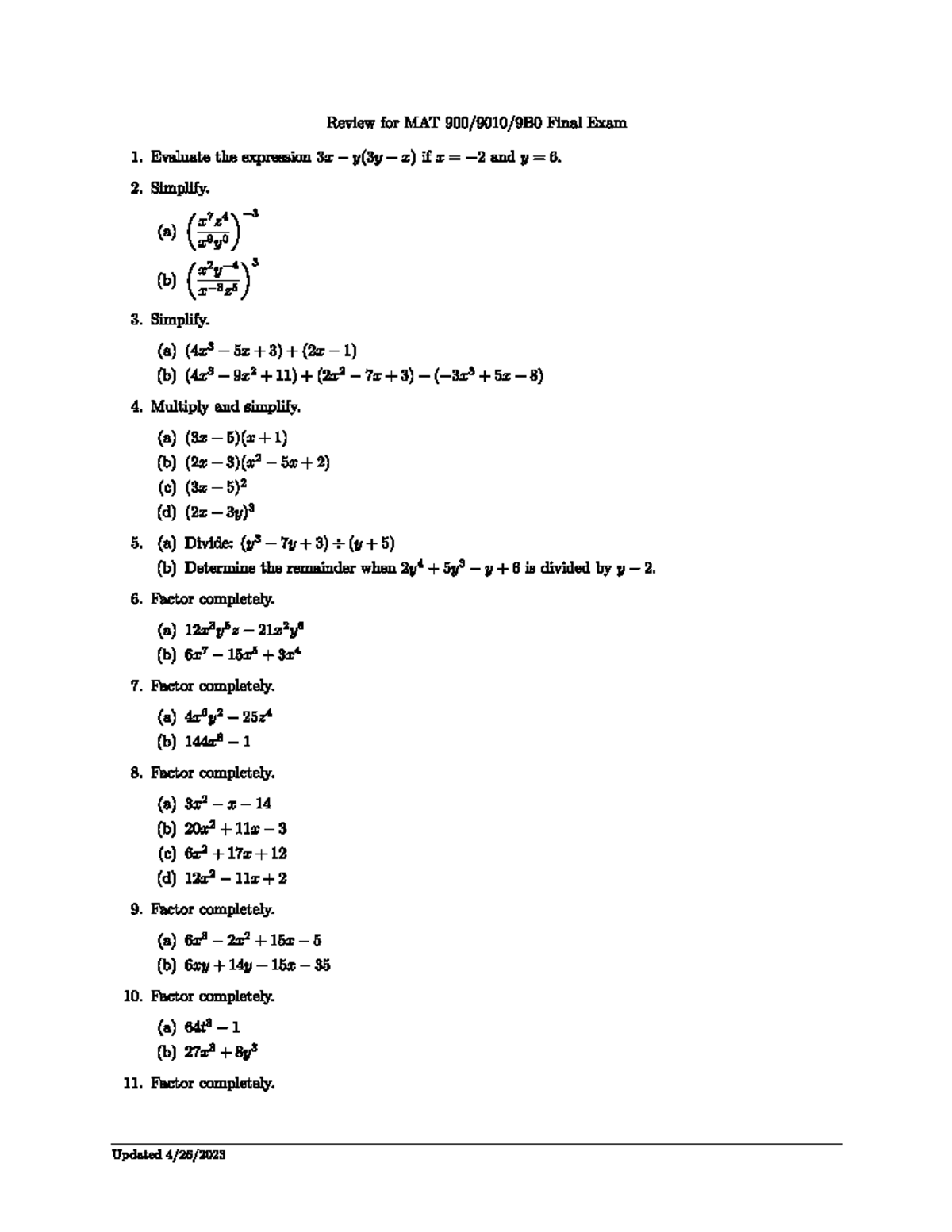 Mat9 Final Review Sheet (Departmental Summer 2023) - MAT 900 - KBCC ...