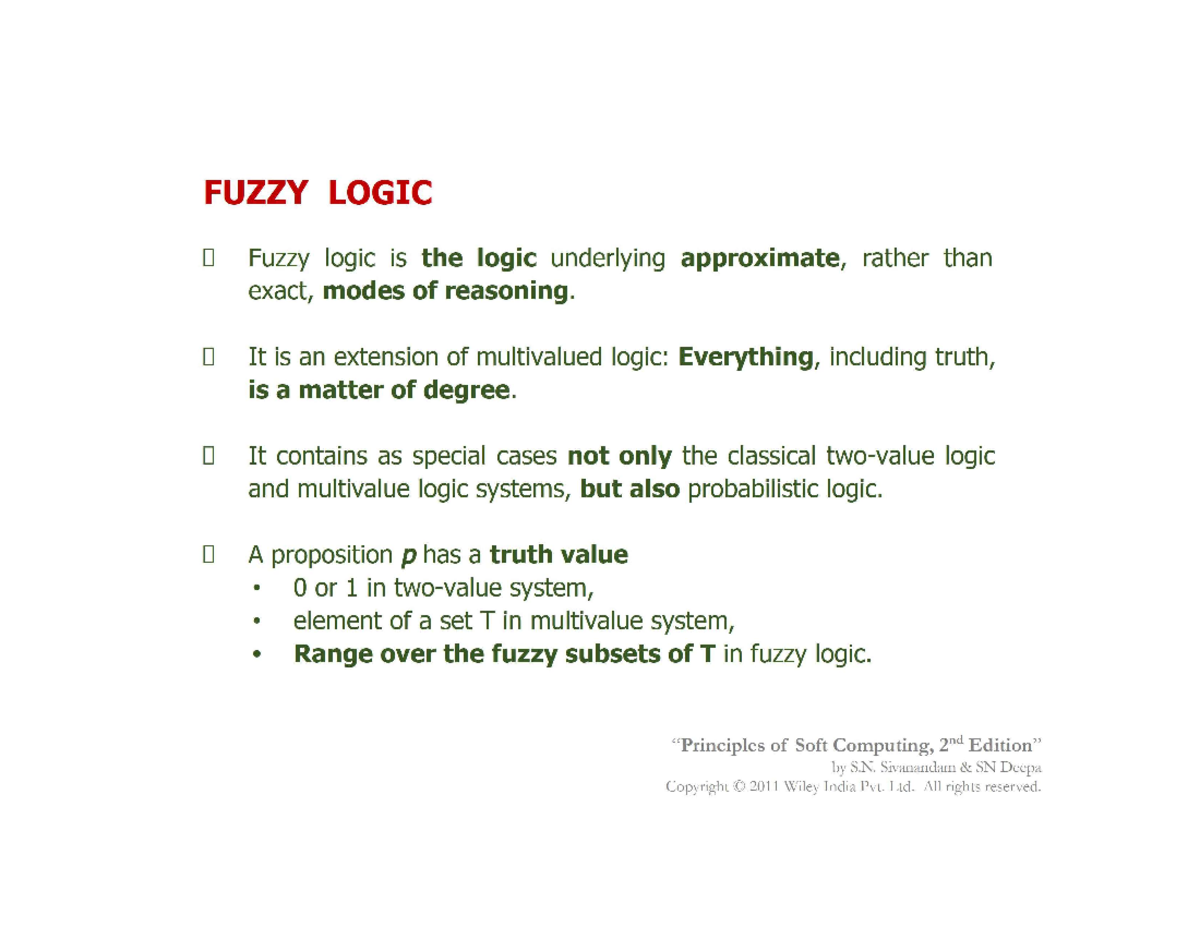 6 Fuzzylogic - Machine learning - Studocu