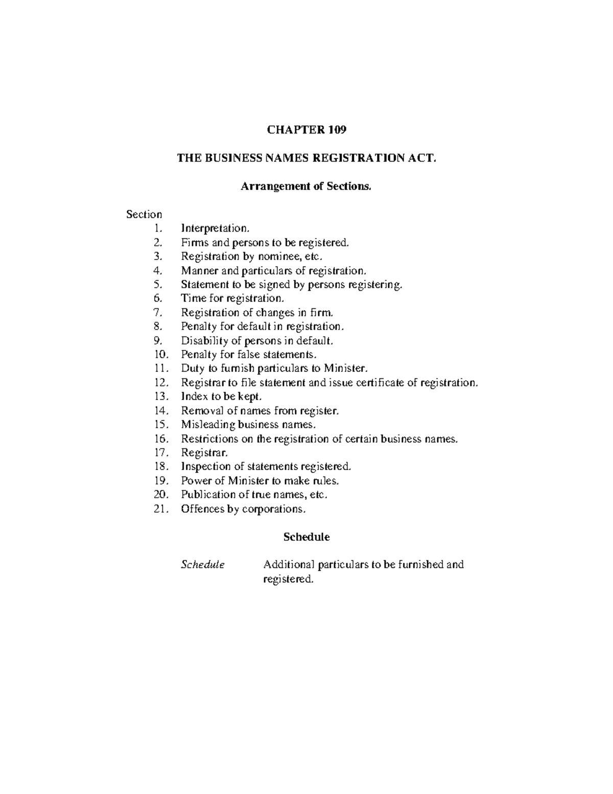 Business Names Registration Act Cap - CHAPTER 109 THE BUSINESS NAMES ...