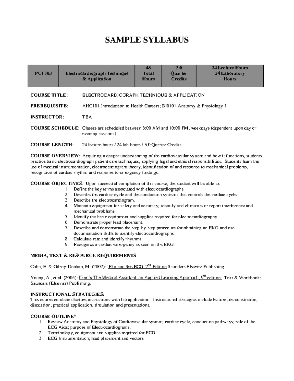 Sample-Syllabus that useful for new teachers - SAMPLE SYLLABUS COURSE ...