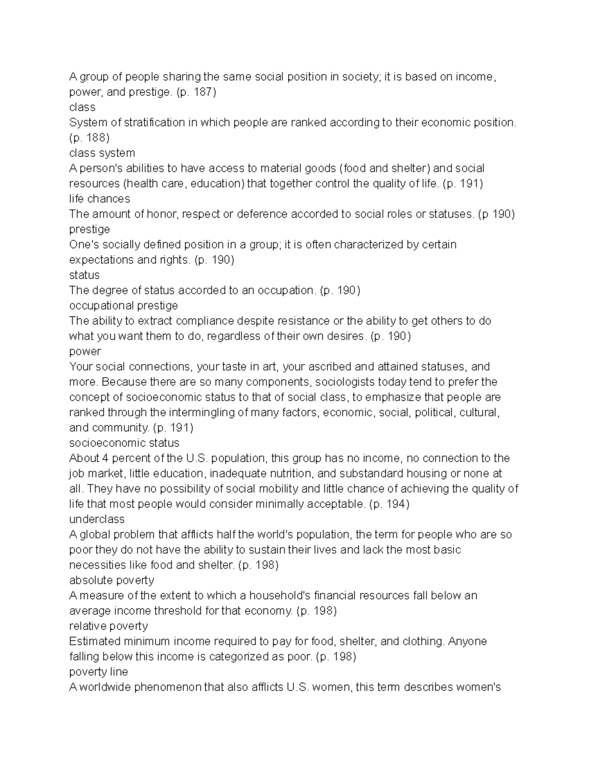 A soci 42 - A group of people sharing the same social position in ...