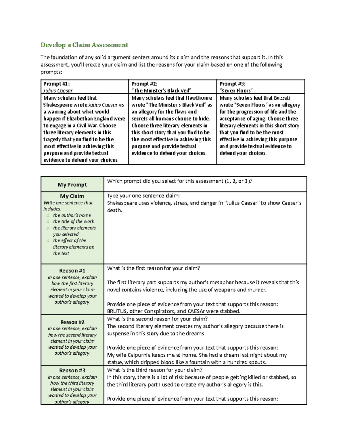 Clm - e dkwe c v fmir wfao iue f - Develop a Claim Assessment The ...