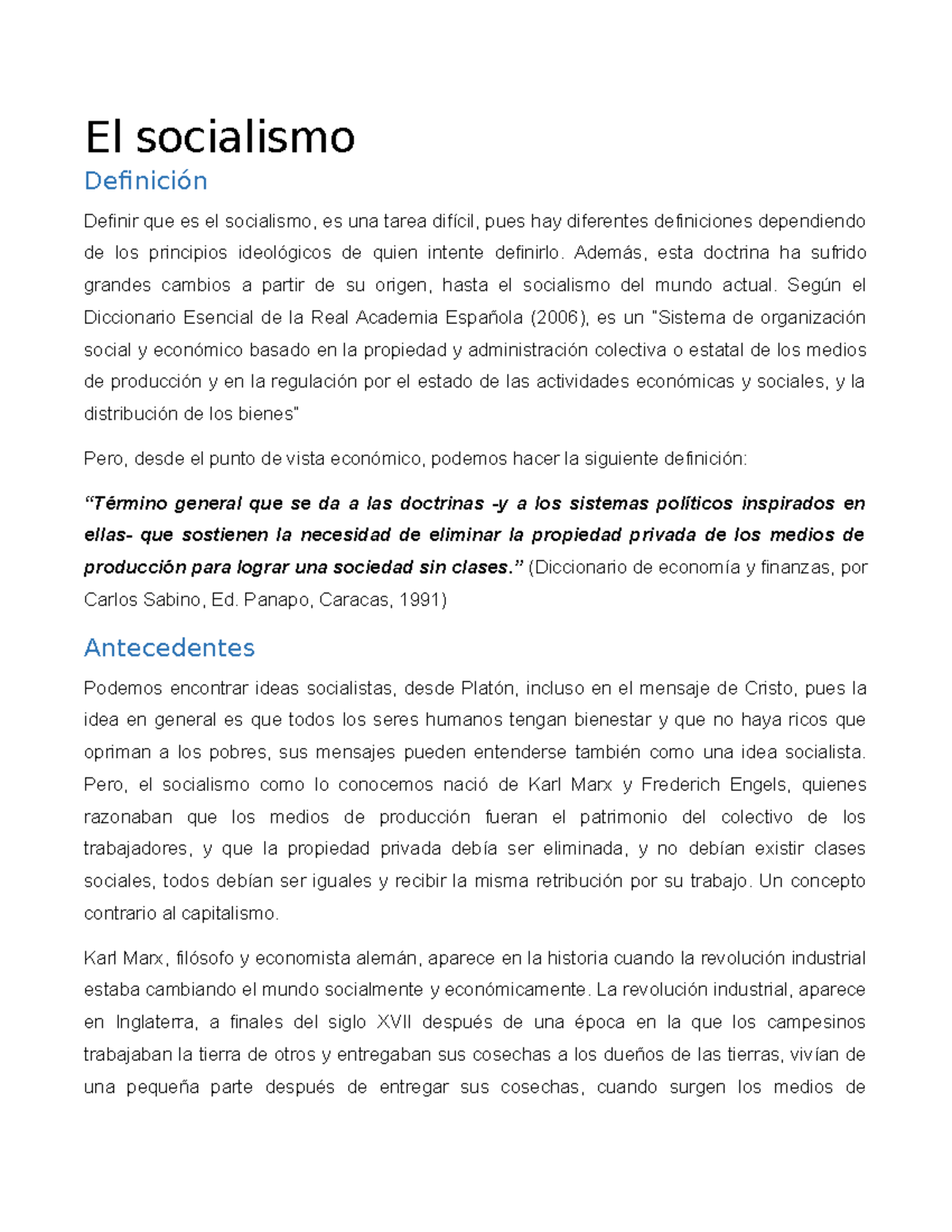 El socialismo - El socialismo Definición Definir que es el socialismo ...