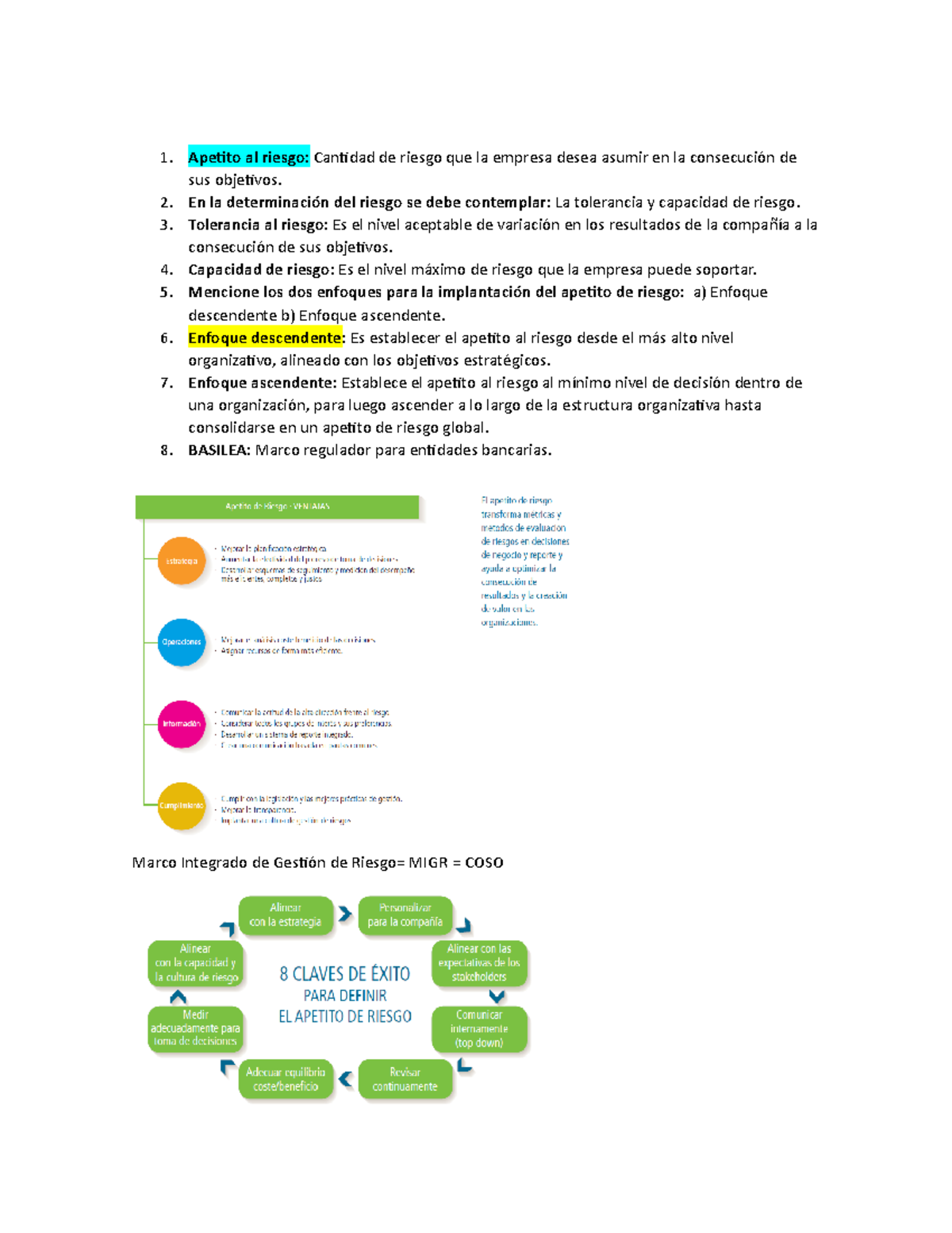 Apetito al riesgo - Apuntes 1,2 - Apetito al riesgo: Cantidad de riesgo ...