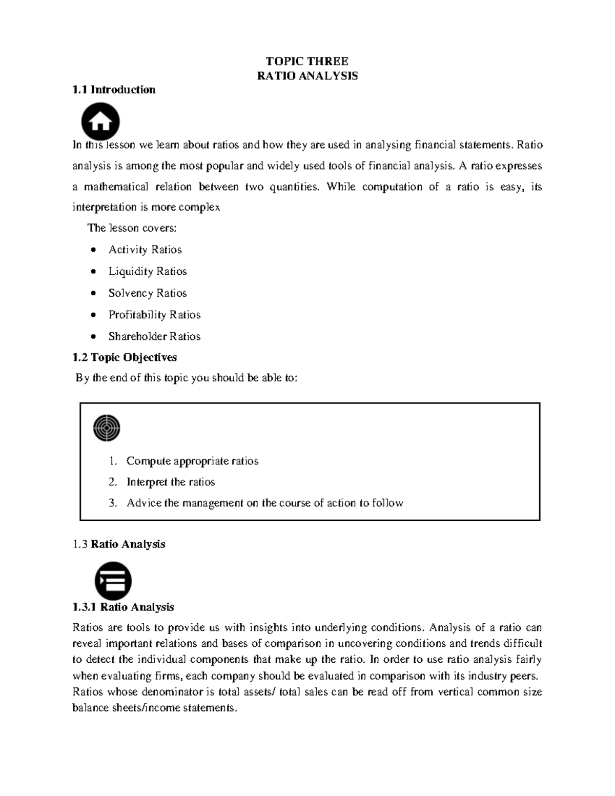 1619199904687 Topic Three Ratio Analysis - TOPIC THREE RATIO ANALYSIS 1 ...