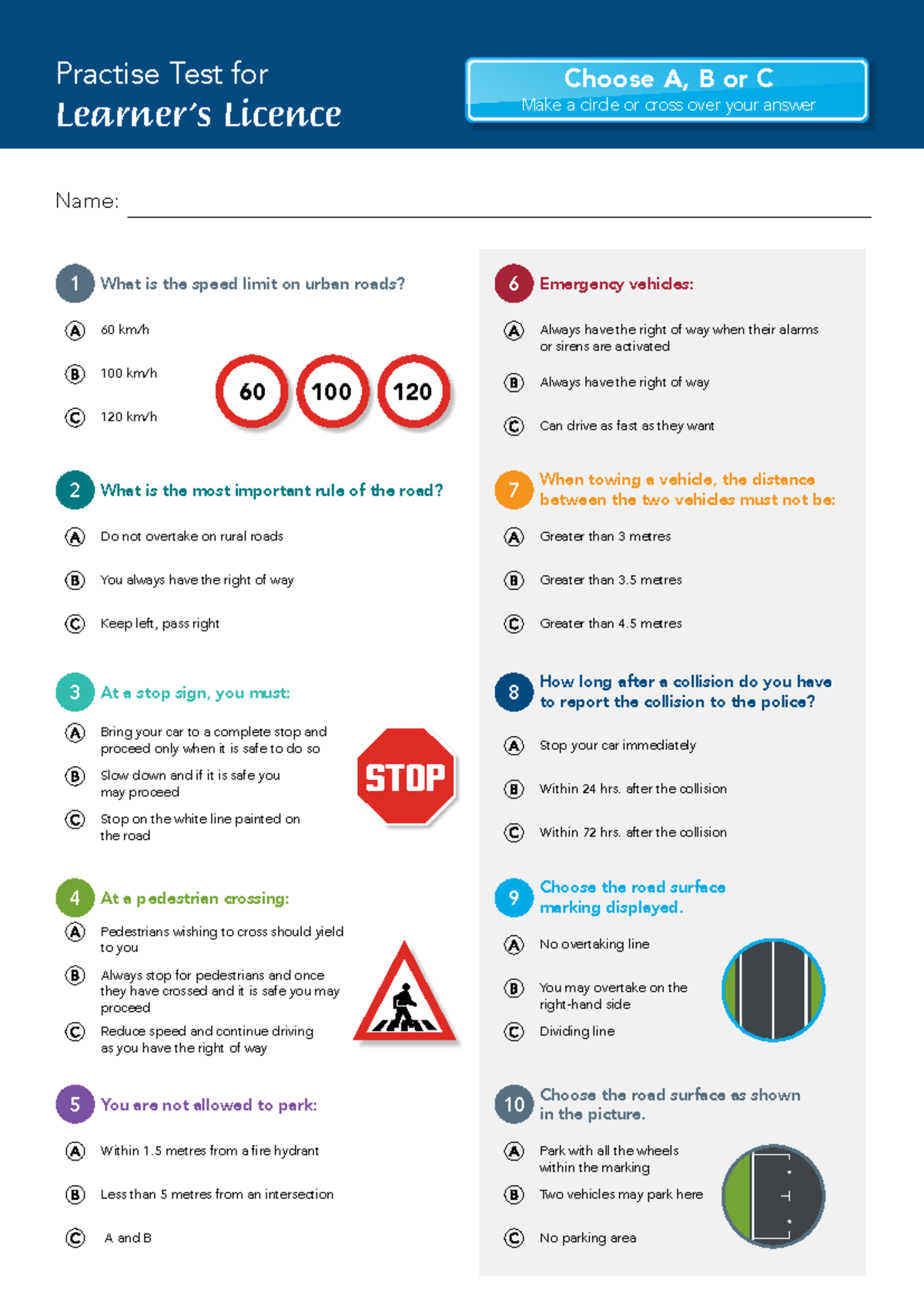 Imperial K53 Practice Test - Learner’s Licence Practise Test for 1 What ...