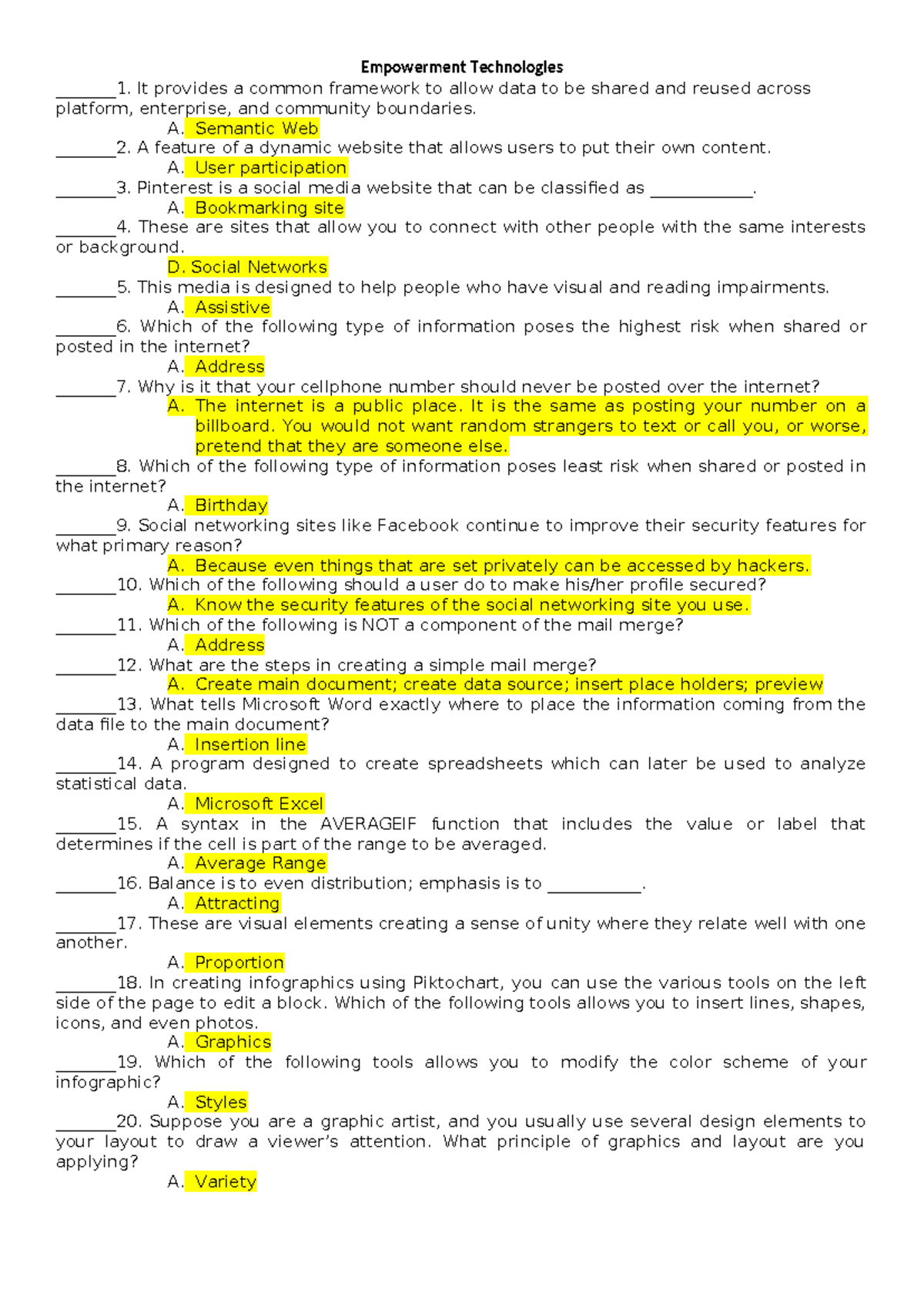 Empowerment-tech Reviewer - Empowerment Technologies _______1. It ...