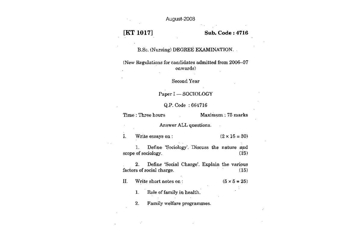 Question papers collection 2017- 2024 - February 2009 [KU 810] Sub ...