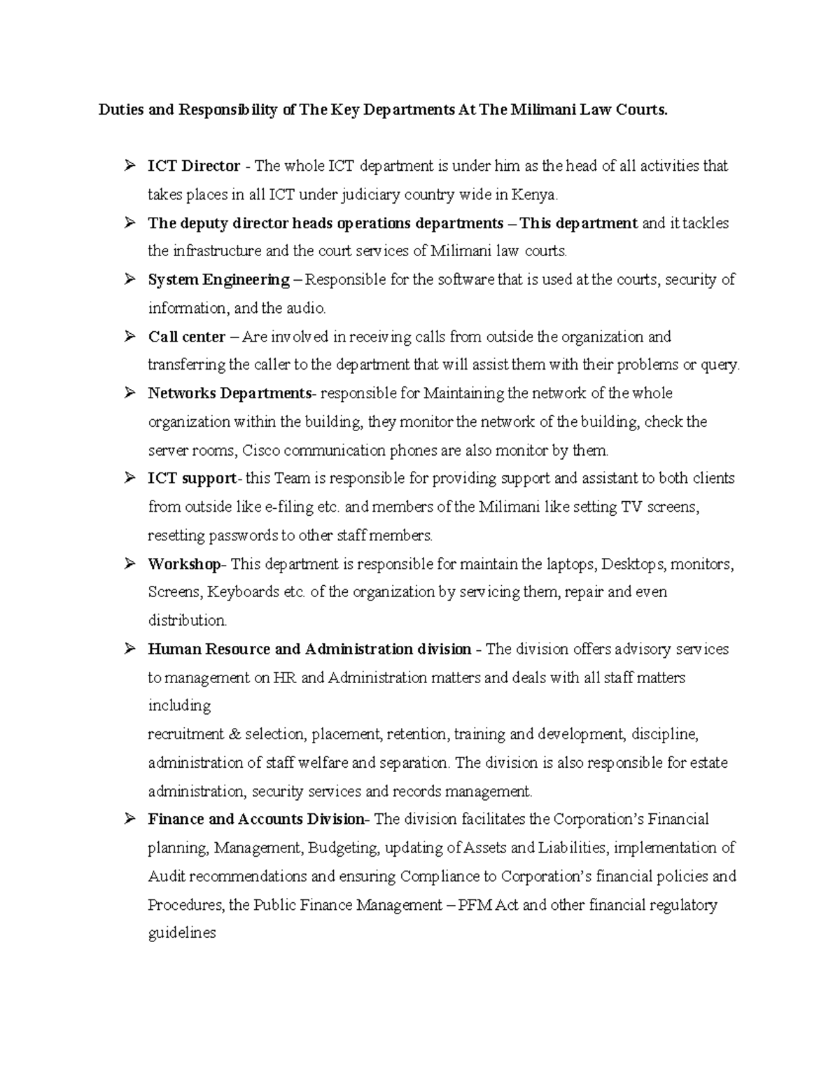 5Duties and Responsibility of The Key Departments At The Milimani Law ...