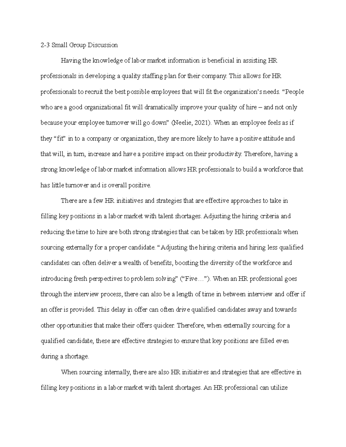 2-3 Small Group Discussion - 2-3 Small Group Discussion Having the ...