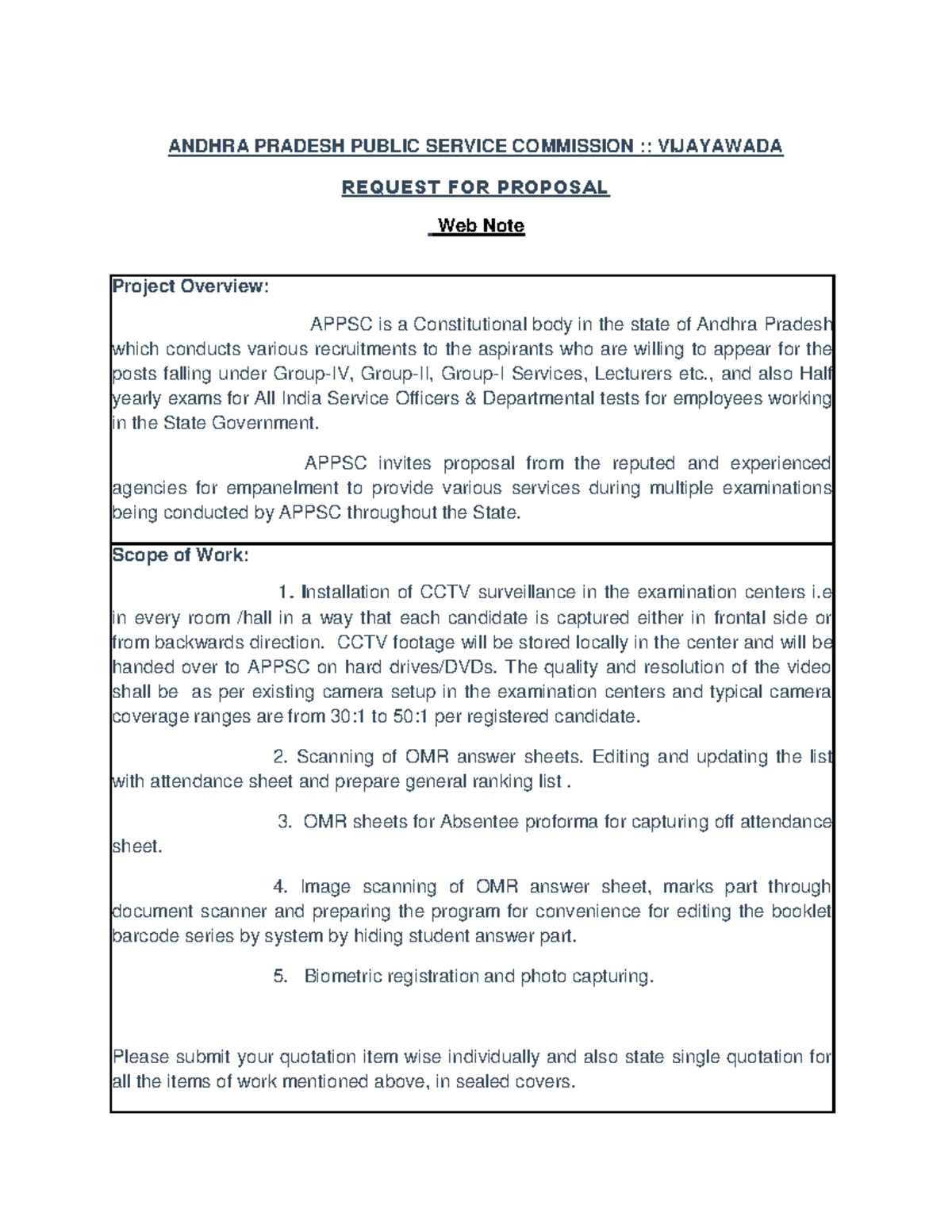RFP proforma 01082022 - ANDHRA PRADESH PUBLIC SERVICE COMMISSION ...
