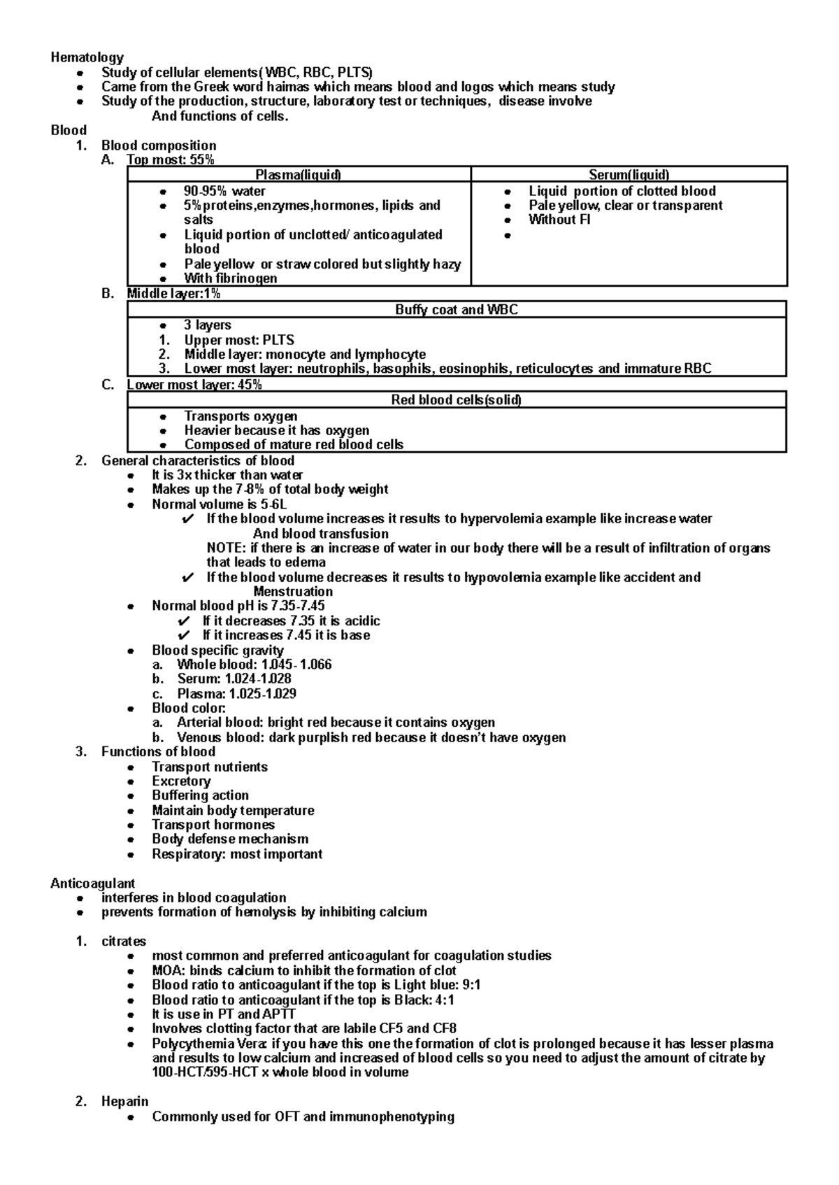 intro to business - Hematology Study of cellular elements( WBC, RBC ...