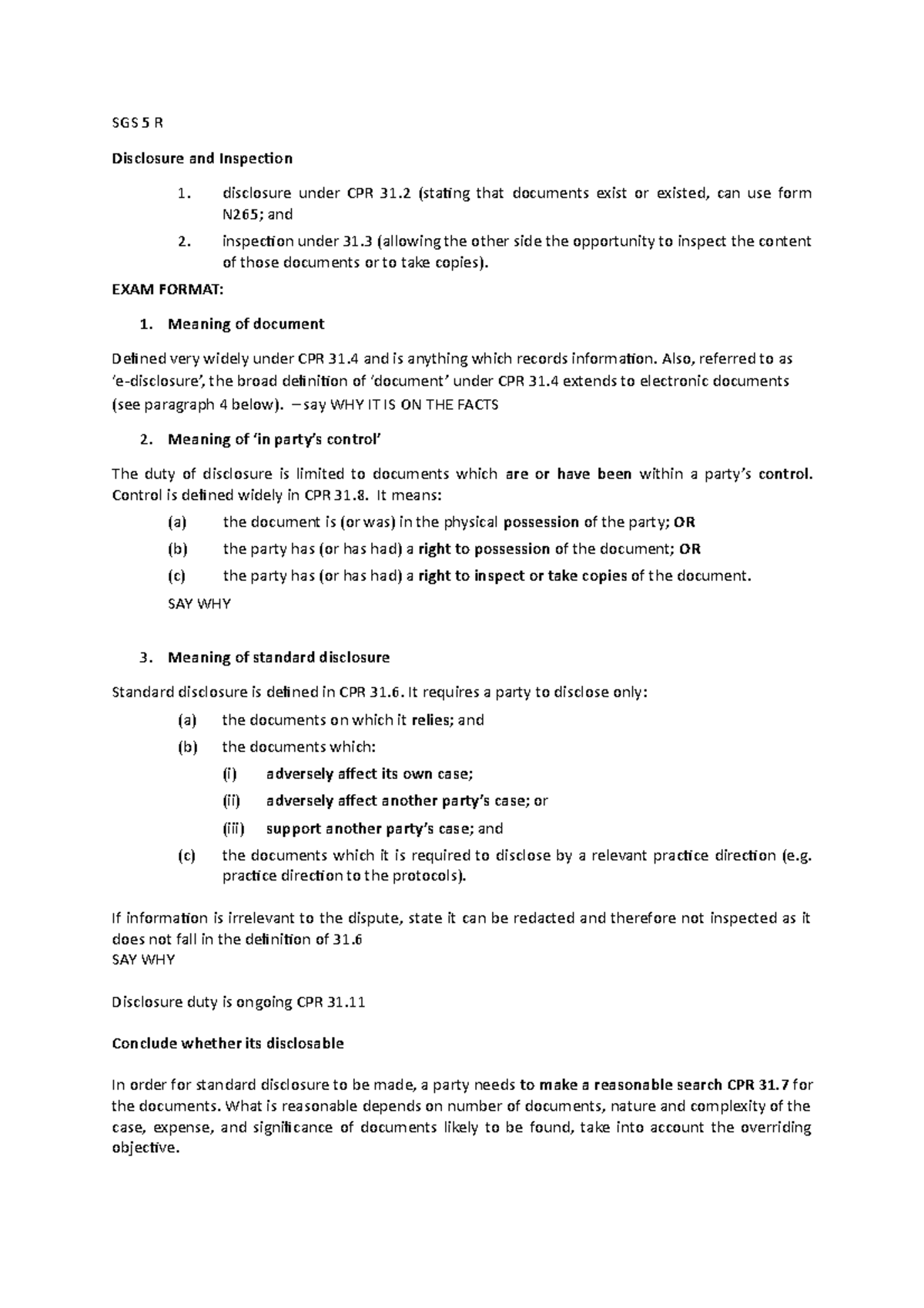 SGS 5 R - SGS 5 R - disclosure and inspection - SGS 5 R Disclosure and ...