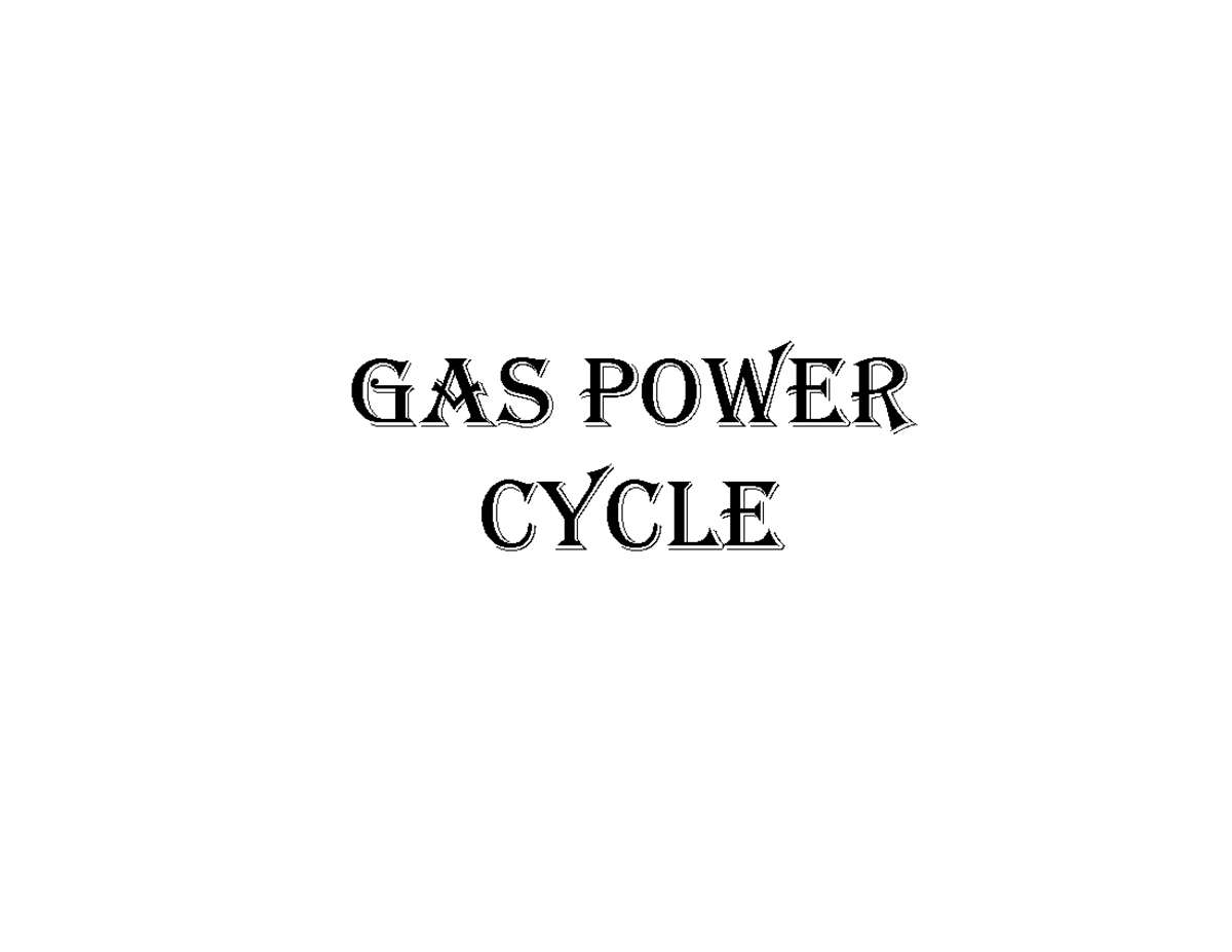 Gas Power Cycle - Thermodynamics - Gas power cycle Gas Turbine Unit ...
