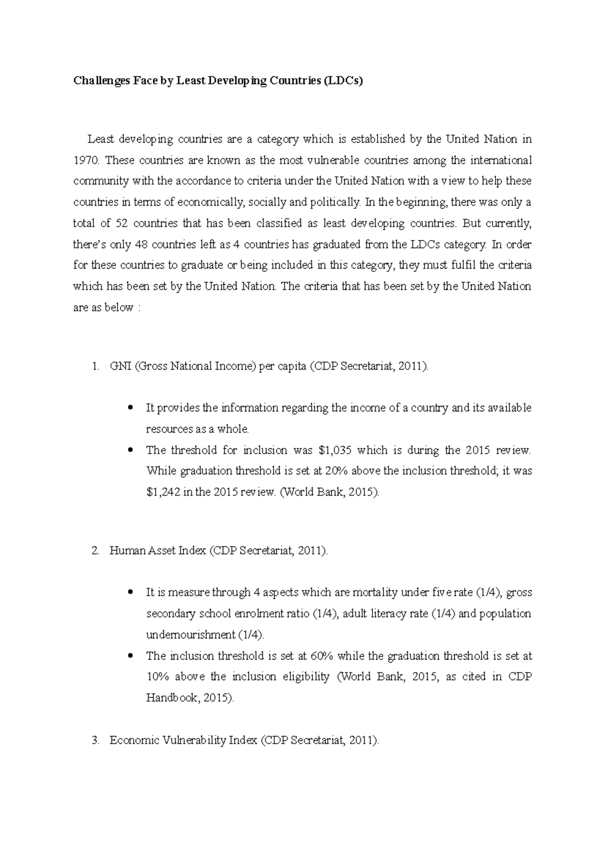 Challenges faced by LDCs - Challenges Face by Least Developing ...