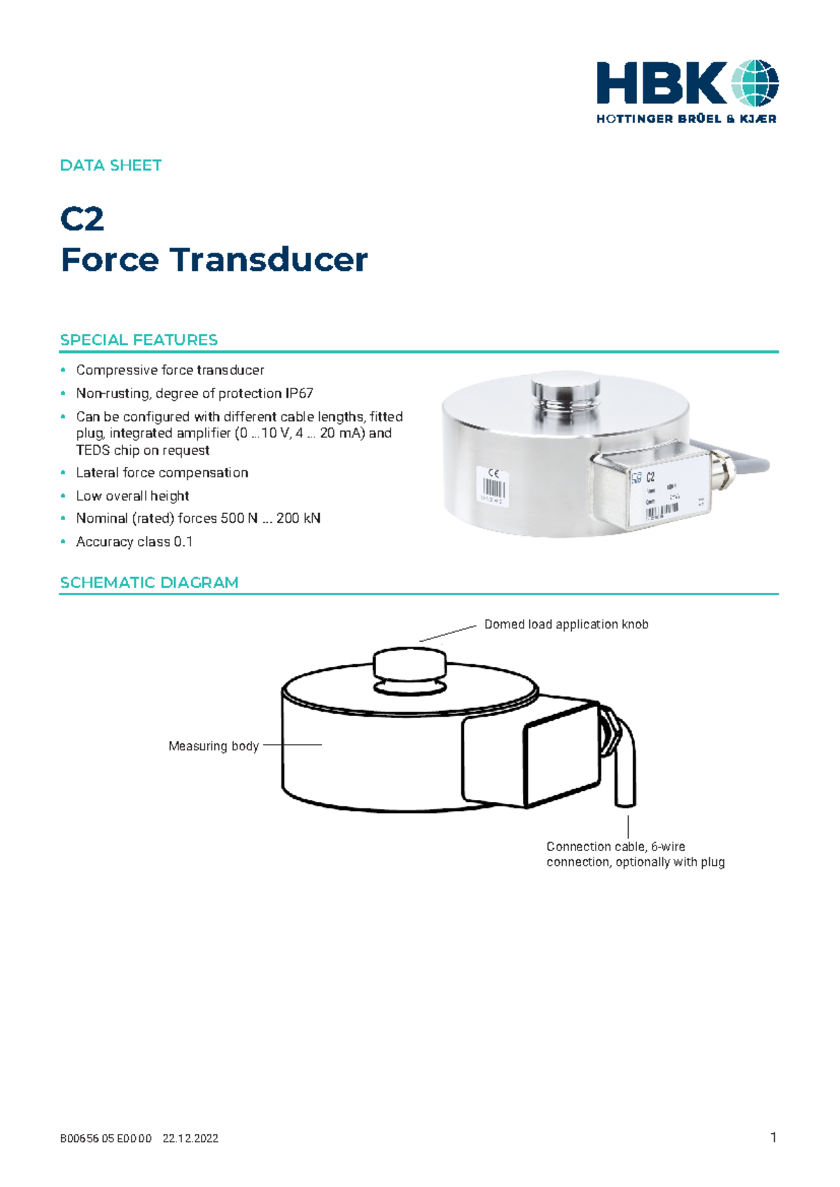 C2-Force Transducer-Data sheet-B00656 - DATA SHEET C Force Transducer ...