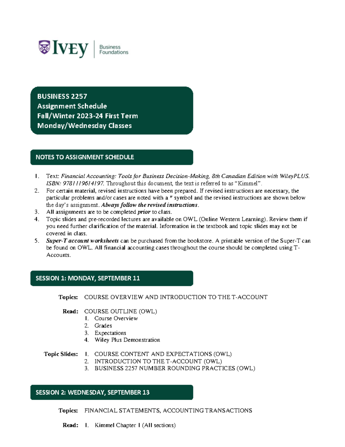 ivey case based class - Text: Financial Accounting: Tools for Business Decision-Making, 8 th ...