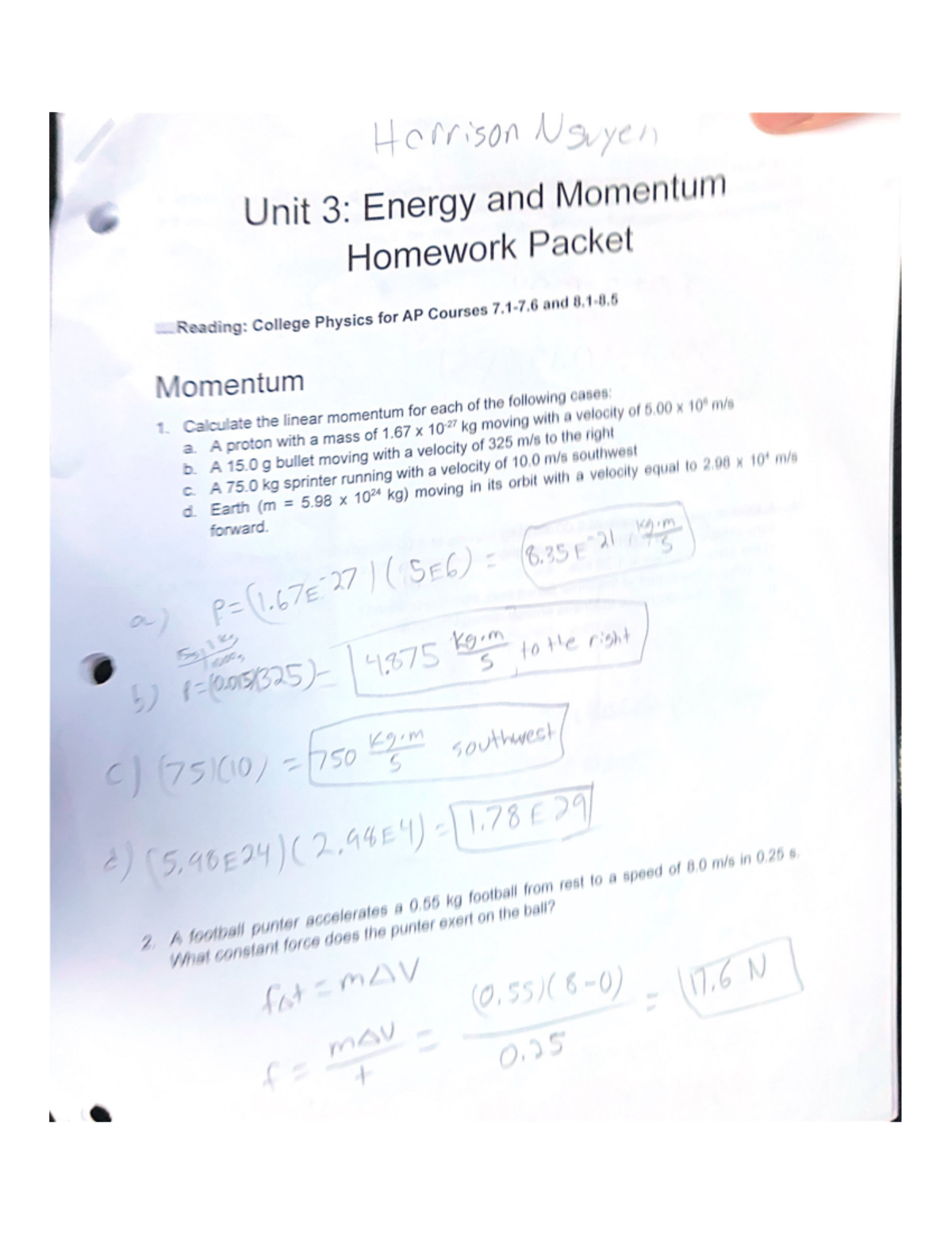 Unit 3 Energy and Momentum - HS 301 - Studocu