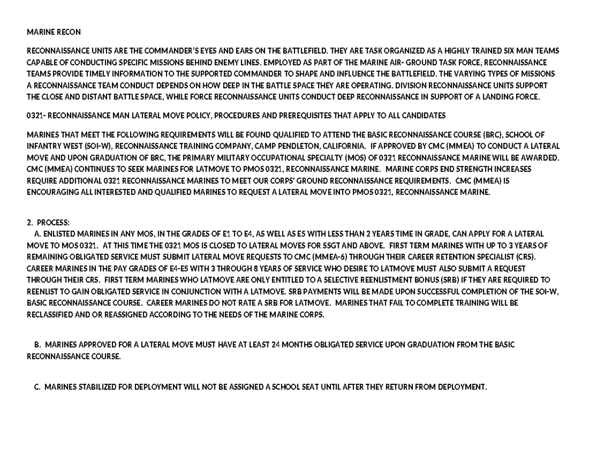 Recon-Preperation-Guide - MARINE RECON RECONNAISSANCE UNITS ARE THE ...