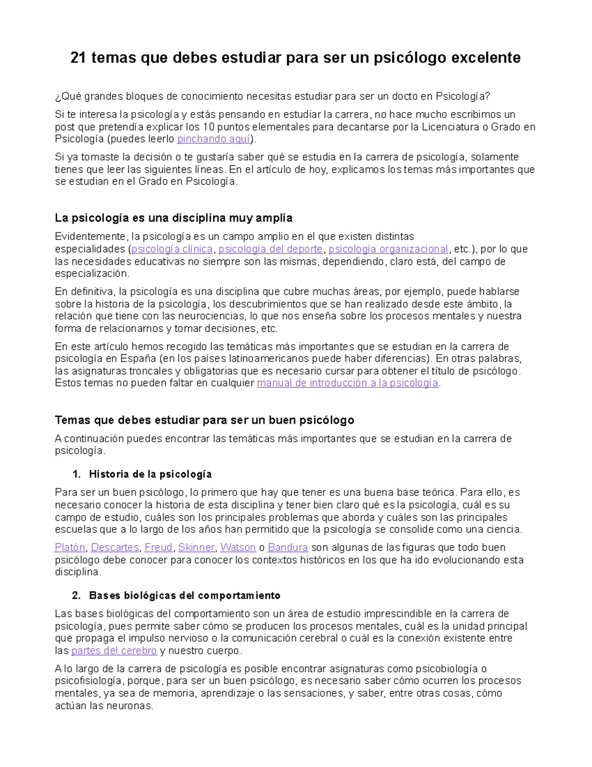 21 temas que debes estudiar para ser un psicólogo excelente - Si ya ...