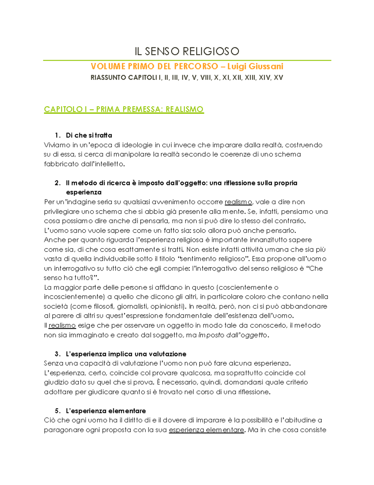 IL Senso Religioso - IL SENSO RELIGIOSO VOLUME PRIMO DEL PERCORSO ...