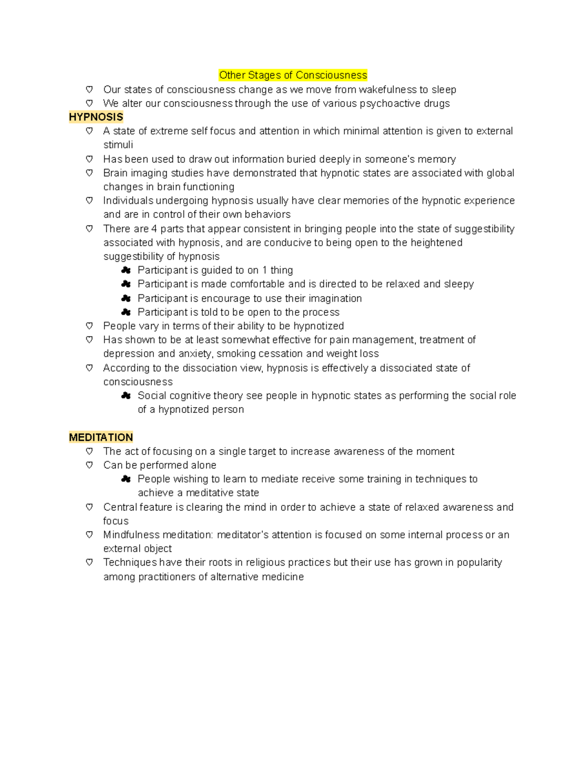 Intro psych Ch 4- other states of consciousness - Other Stages of ...