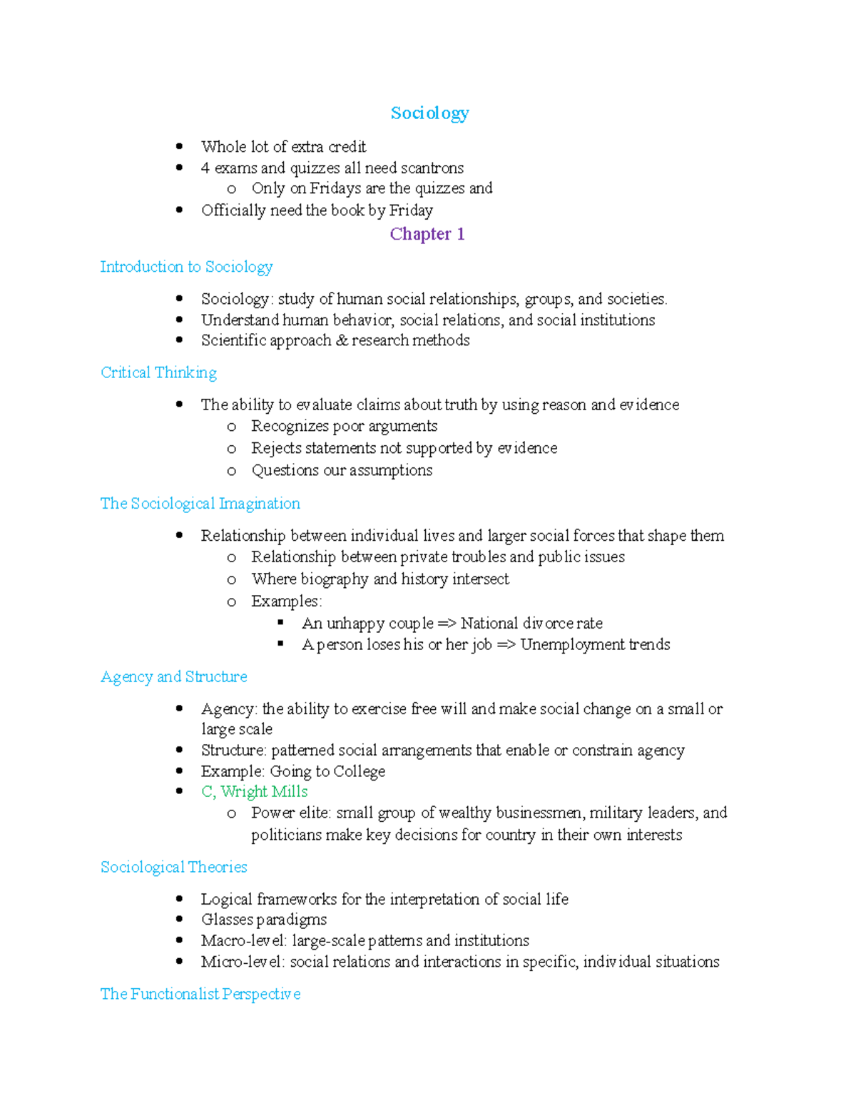 Sociology 1301 Lecture Notes - Sociology Whole lot of extra credit 4 ...