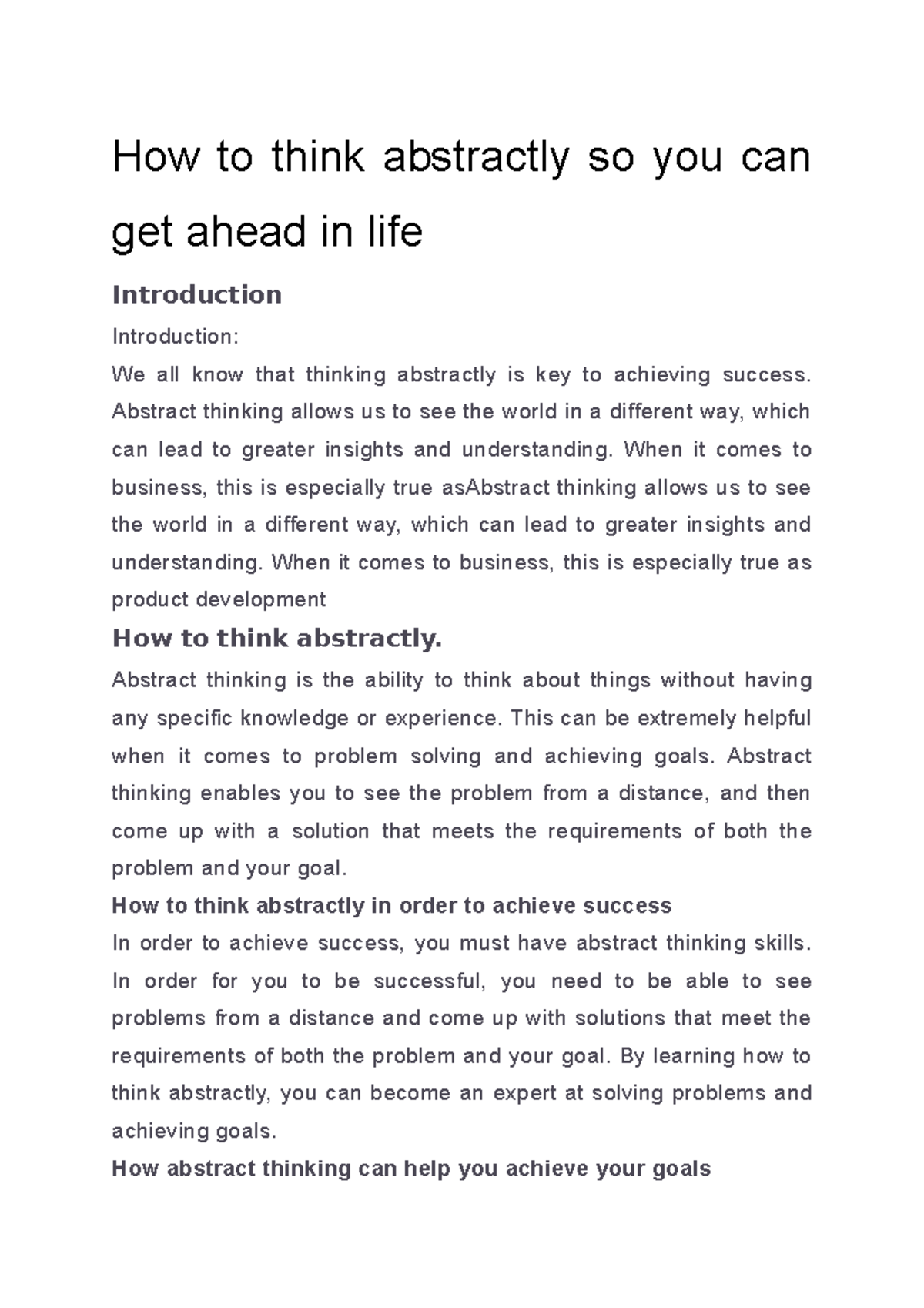 How to think abstractly so you can get ahead in life - How to think ...