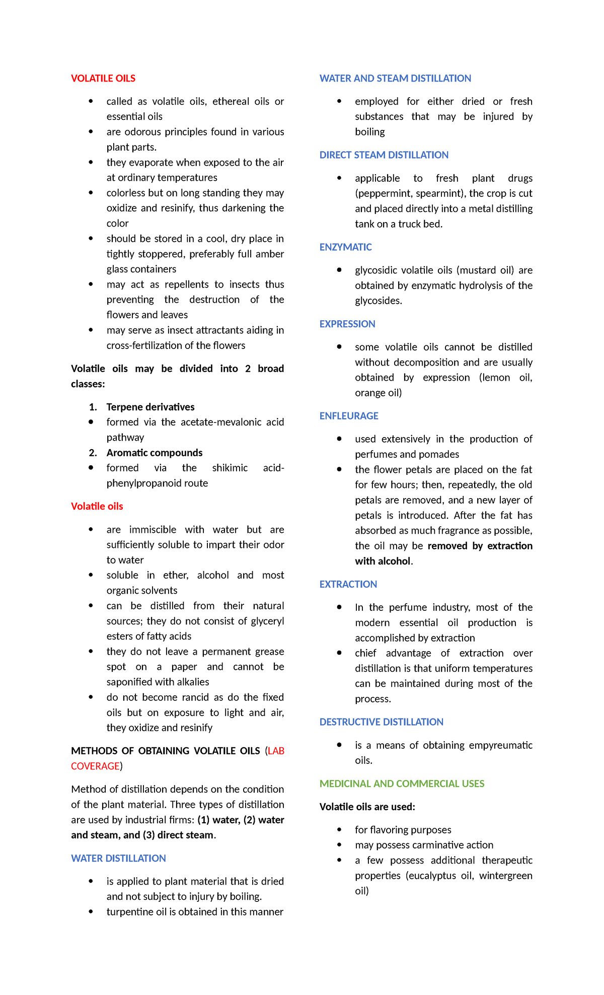 volatile oils reviewer - VOLATILE OILS called as volatile oils ...
