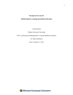 D223 Task 1 - Healthcare organizations - D223 – UKM1 – Performance ...