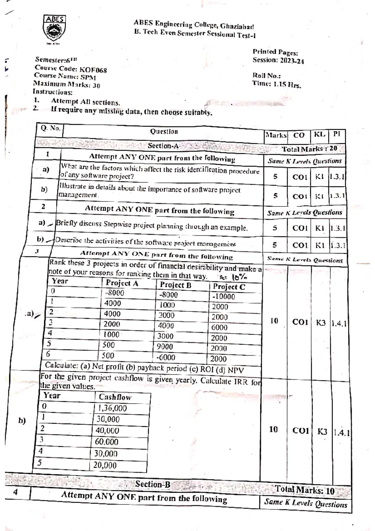 SPM ST1 Solution - B.Tech - Studocu