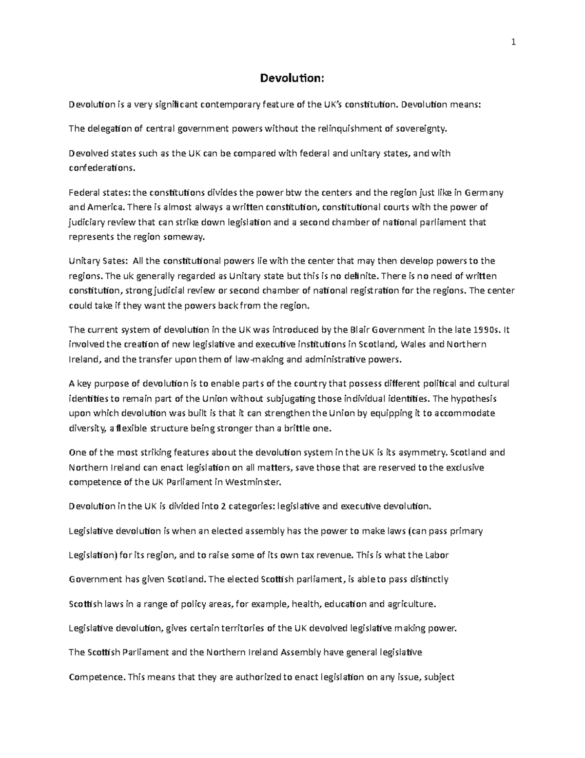 Devolution Public Notes 1 Devolution Devolution Is A Very Significant Contemporary Feature