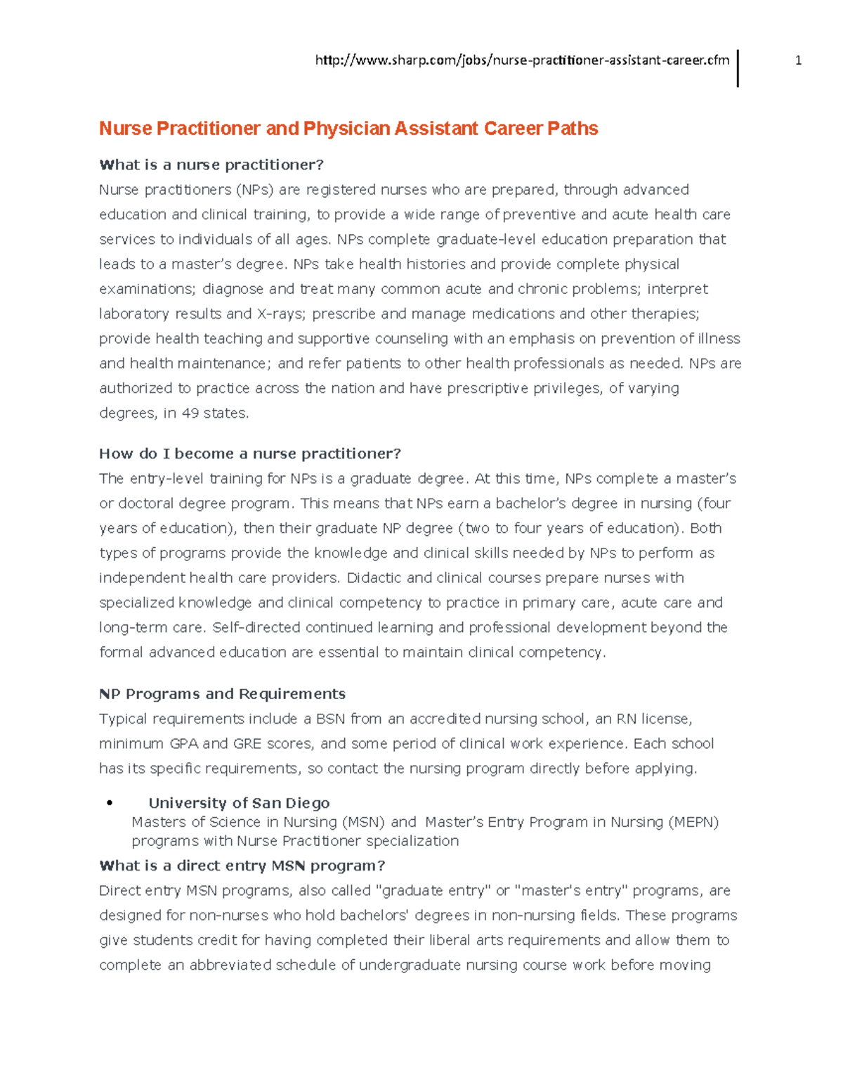 Nurse Practitioner and Physician Assistant Career Paths - - Studocu