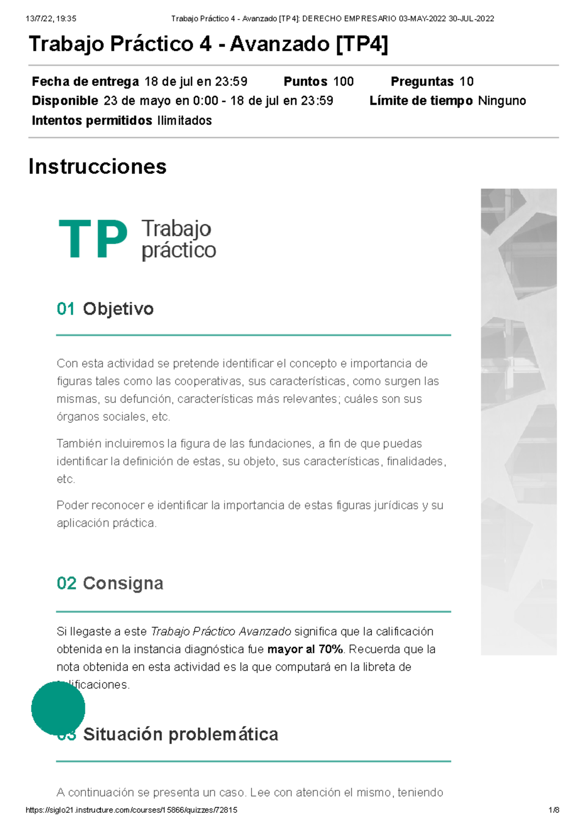 Examen Trabajo Práctico 4 - Avanzado 86,67 - Trabajo Práctico 4 - Avanzado [TP4] Fecha de ...